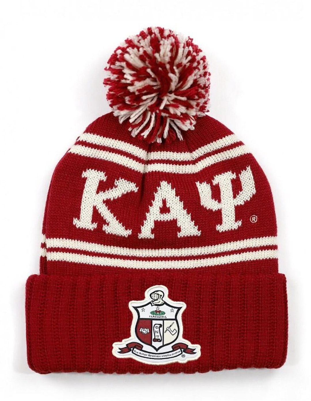 Kappa Alpha Psi Fraternity Pom Beanie Crest Crimson/cream - Etsy