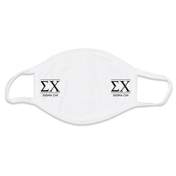 Sigma Chi Fraternity Face Mask White | Etsy