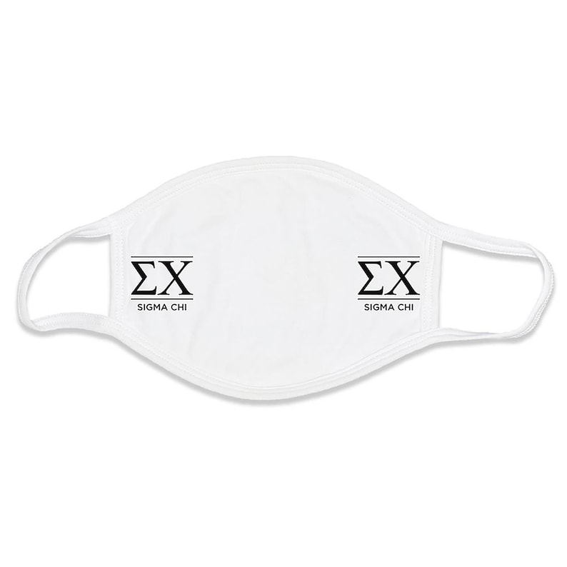 Sigma Chi Fraternity Face Mask White | Etsy