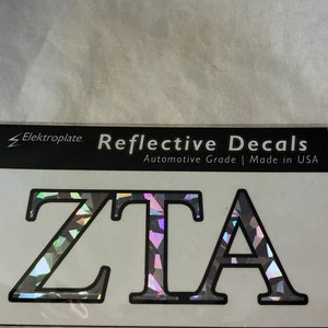 Zeta Tau Alpha ZTA Sorority Reflective Decal - Etsy