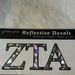 Zeta Tau Alpha ZTA Sorority Reflective Decal - Etsy