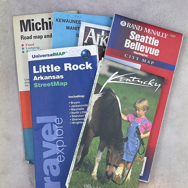 Vintage Fold up Maps - Etsy