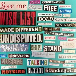 Magazine Cutout Words & Phrases: Collage Art Ephemera for Journals - Etsy