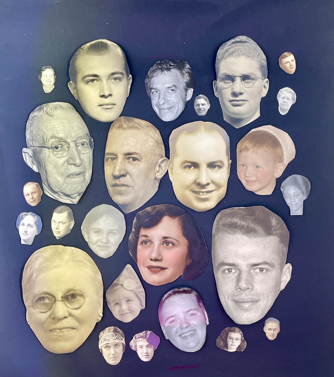 25 Vintage Photo HEAD Cut Outs, Vintage, Antique Ephemera, Junk Art ...