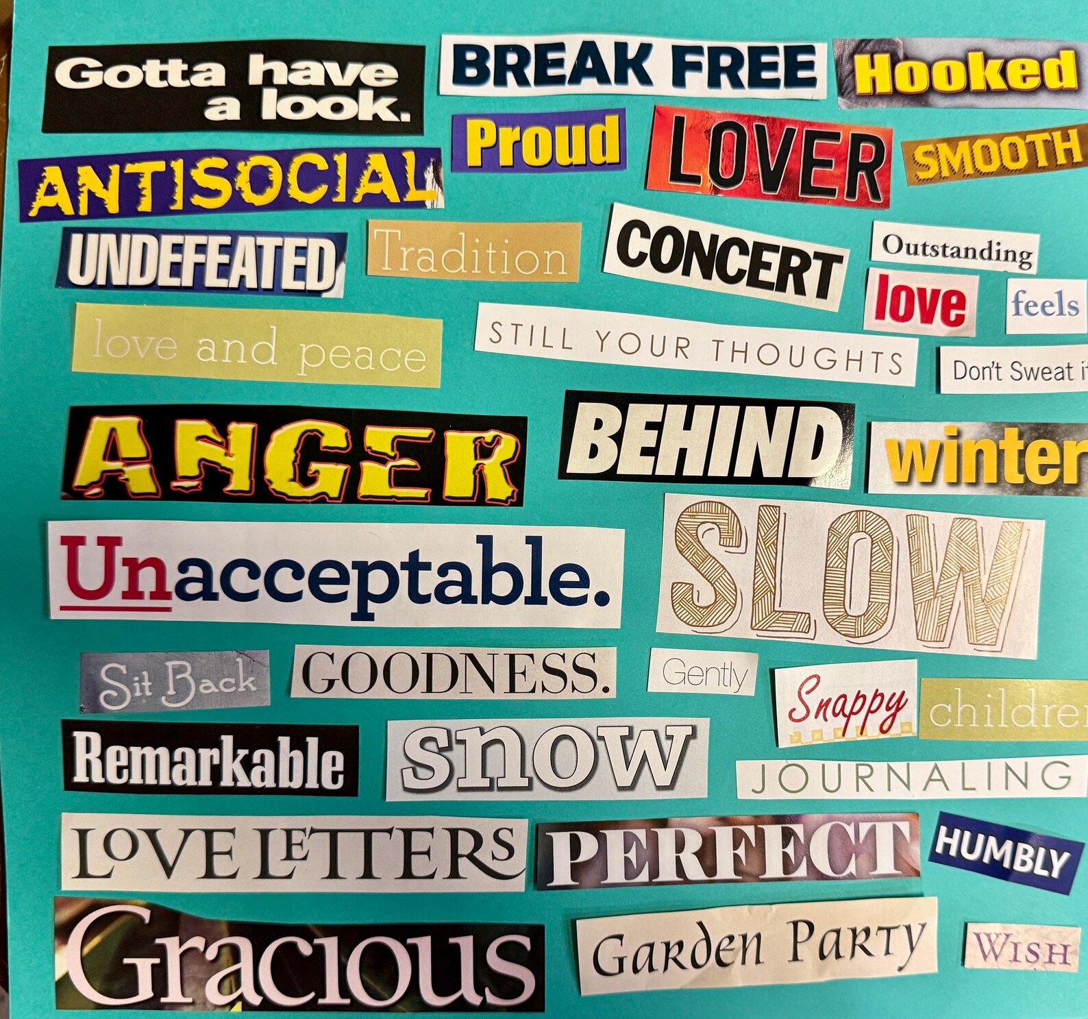 Magazine Cutout Words & Phrases: Collage Art Ephemera for Journals - Etsy
