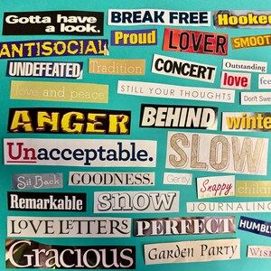Magazine Cutout Words & Phrases: Collage Art Ephemera for Journals - Etsy