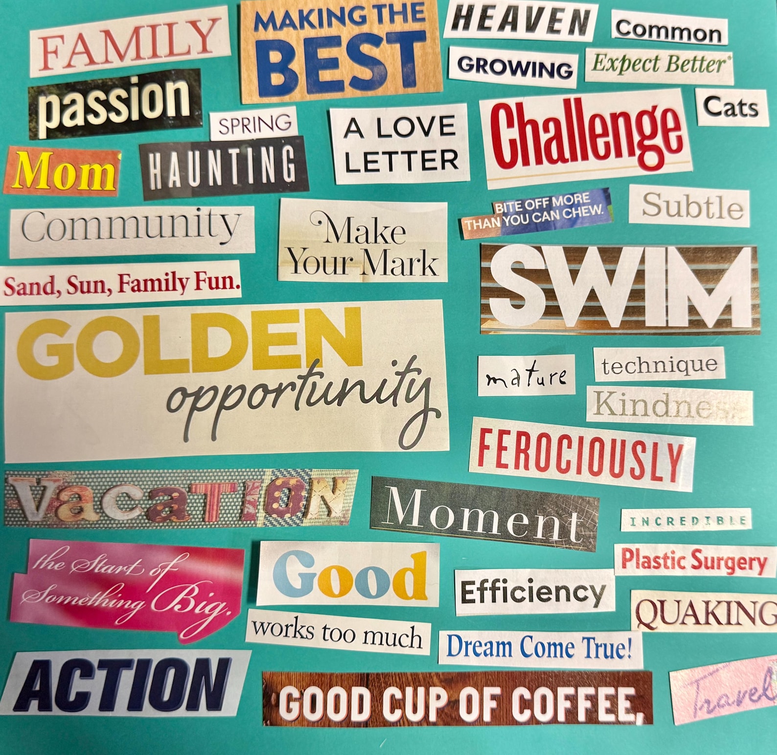 Magazine Cutout Words & Phrases: Collage Art Ephemera for Journals - Etsy