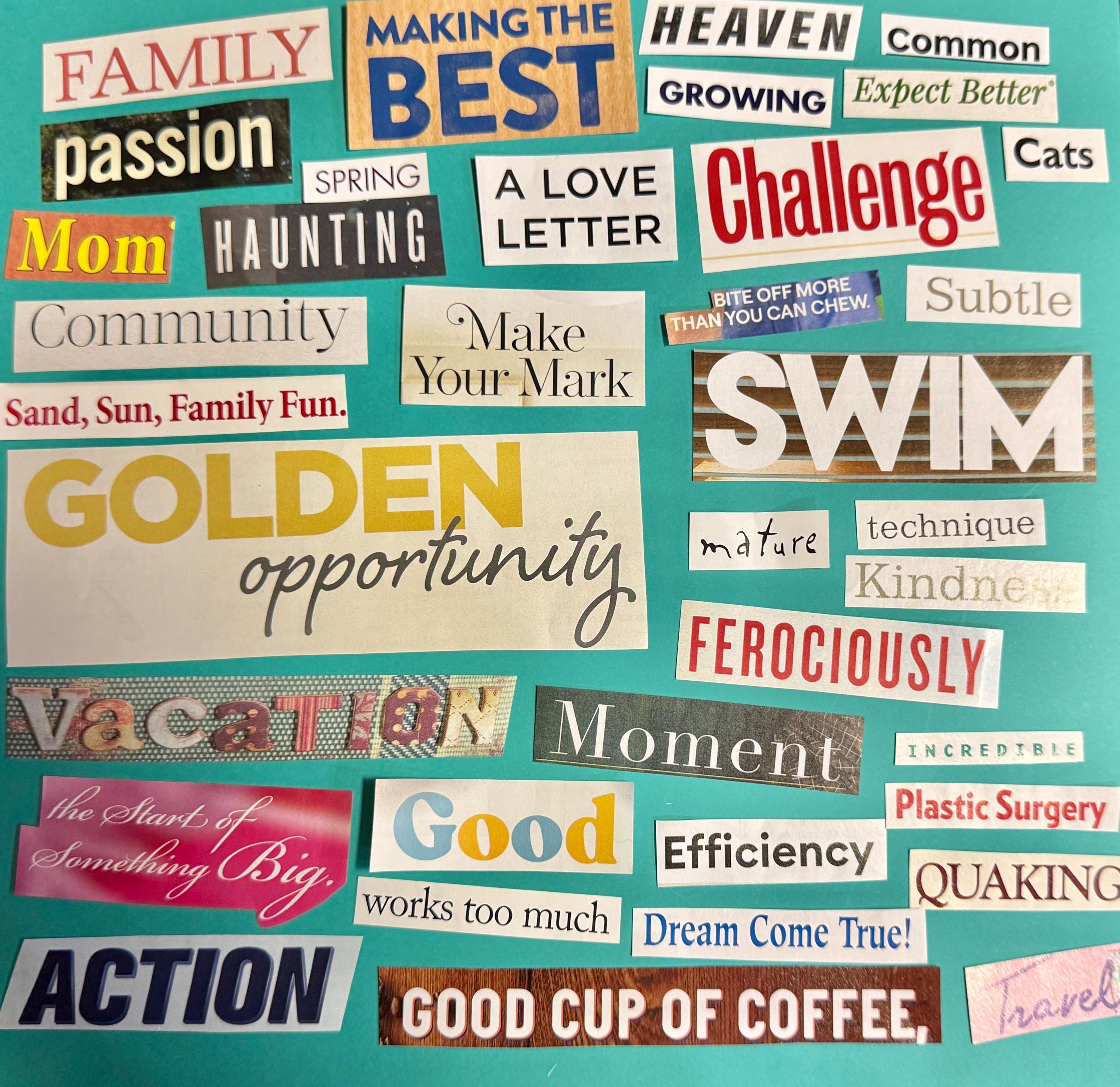 Magazine Cutout Words & Phrases: Collage Art Ephemera for Journals - Etsy