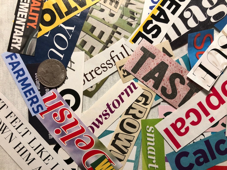 200 pieces magazine cutouts Words phrases magazine | Etsy