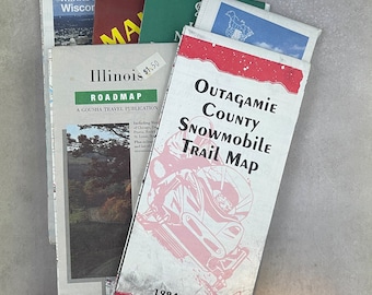 Vintage Fold up Maps - Etsy