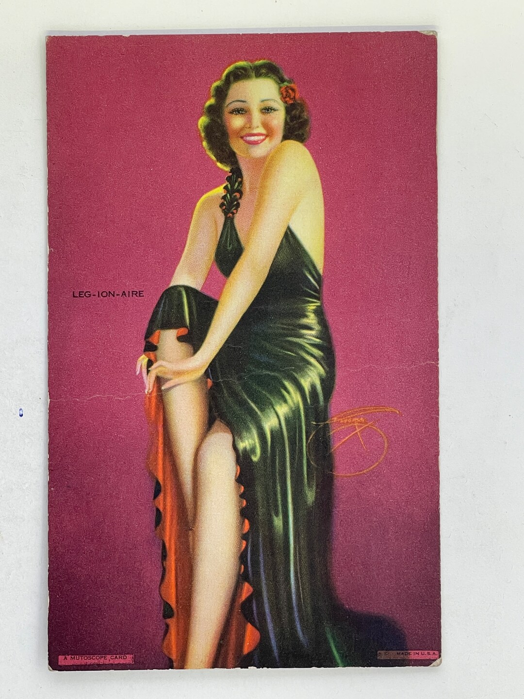 Vintage Mutoscope Lithograph Card, Arcade, Glamour Girls Pin-up Card ...