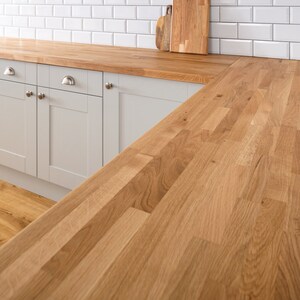 Solid Oak Kitchen Worktops Lengths: 1M to 4M Oak Wooden Worktop Solid ...