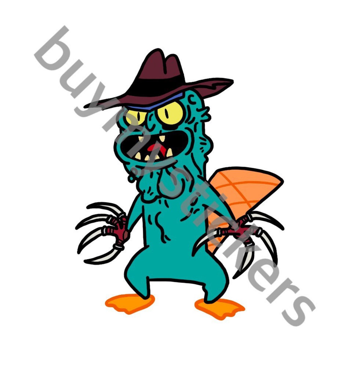 Scary Terry Perry the Platypus Mashup Sticker - Etsy UK