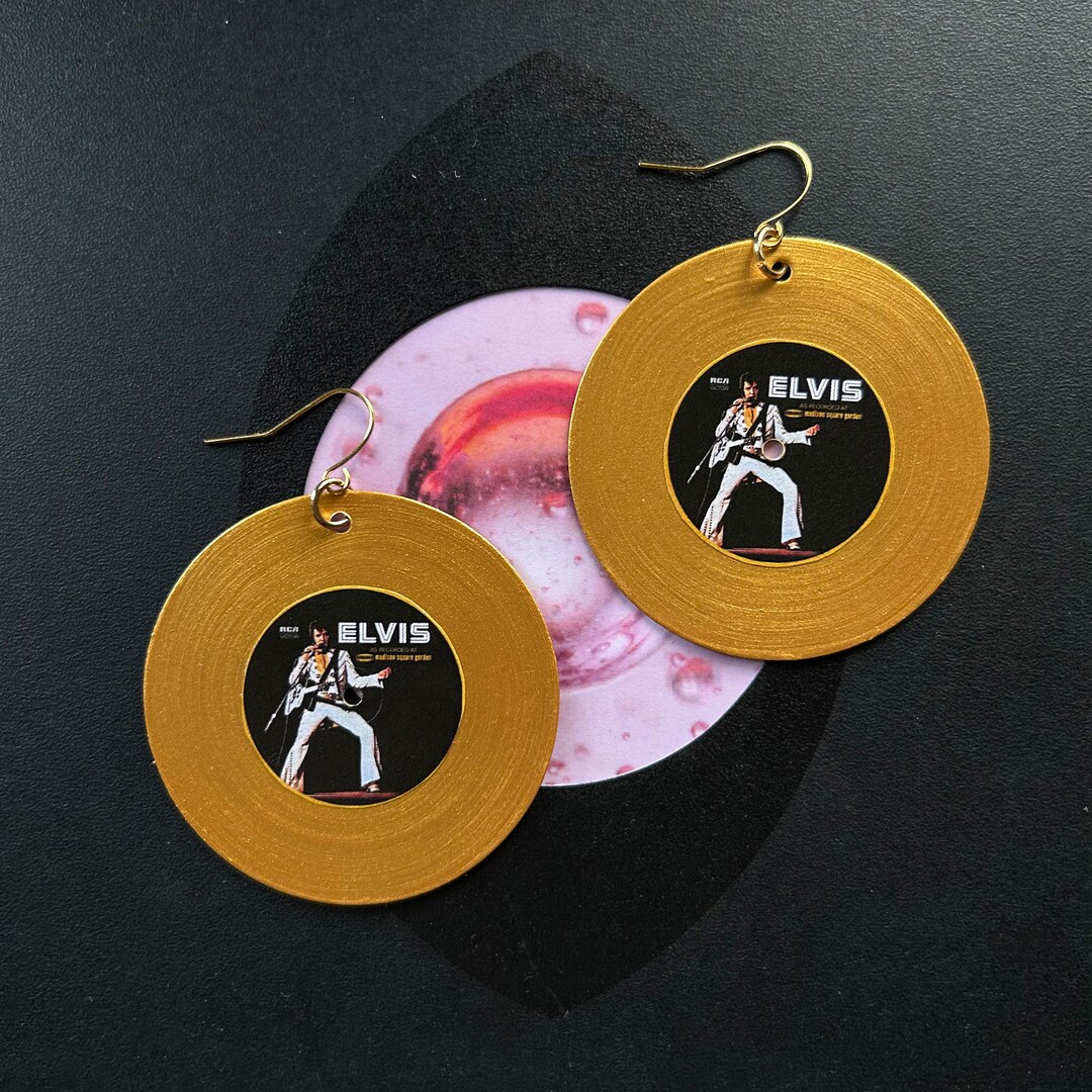 Elvis Presley Vinyl Record Earrings | Doloearwax - Etsy