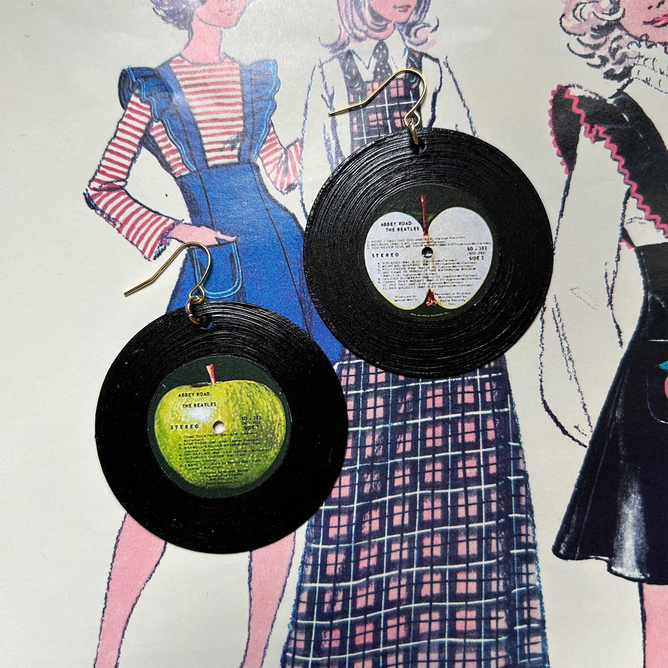 The Beatles Abbey Road Vinyl Record Earrings | Doloearwax - Etsy