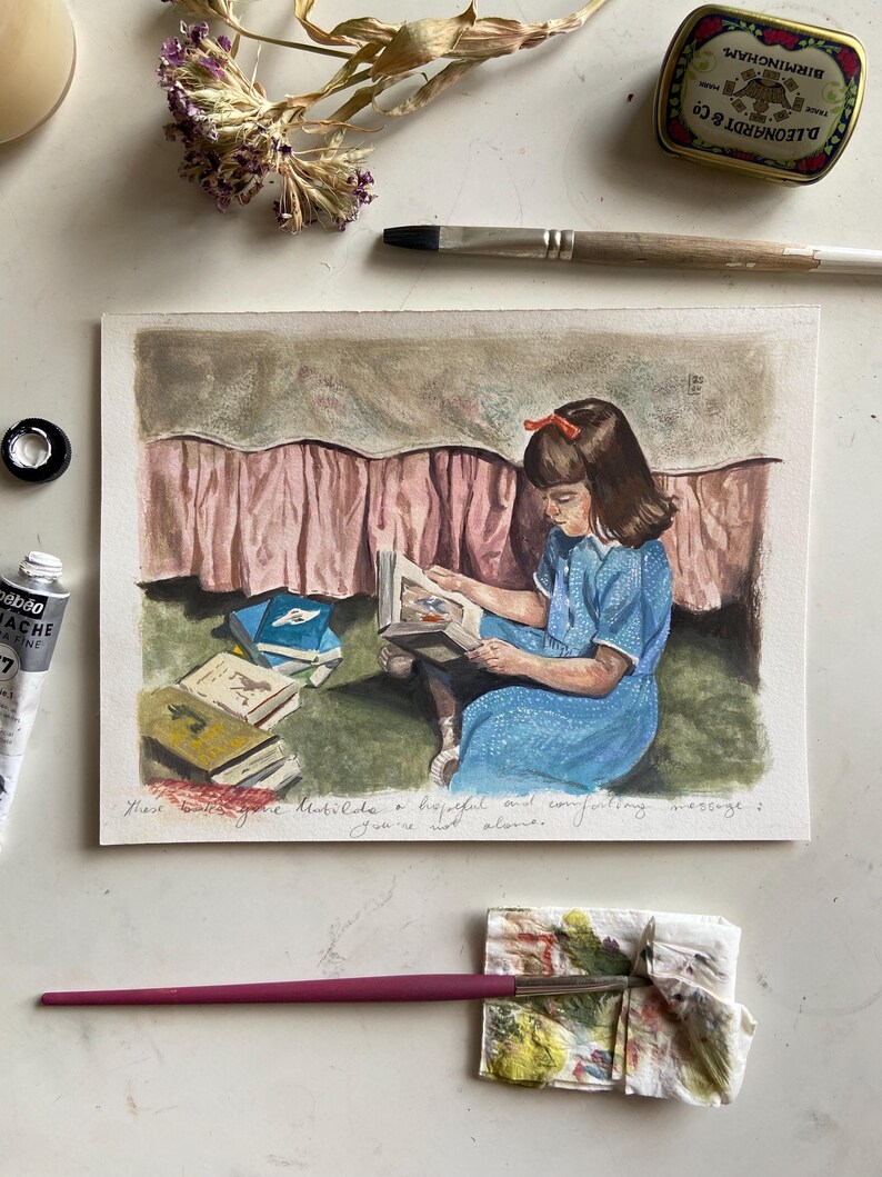 Matilda Gouache Original Illustration - Etsy UK