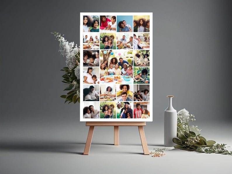 Event Collage Sign Template - 21 Pictures Random Sizes_000003 - Etsy