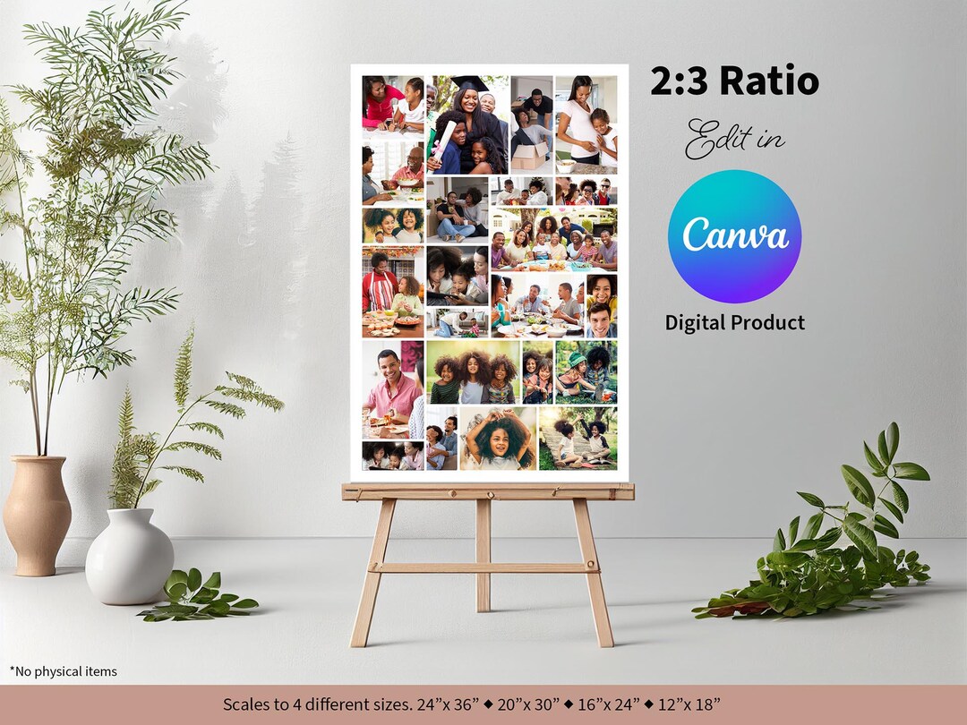 Event Collage Sign Template - 24 Pictures Varying Sizes_000002 - Etsy