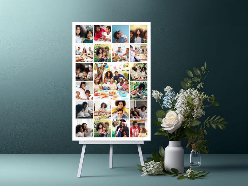 Event Collage Sign Template - 21 Pictures Random Sizes_000003 - Etsy