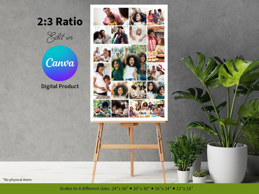 Event Collage Sign Template - 21 Pictures Random Sizes_000004 - Etsy