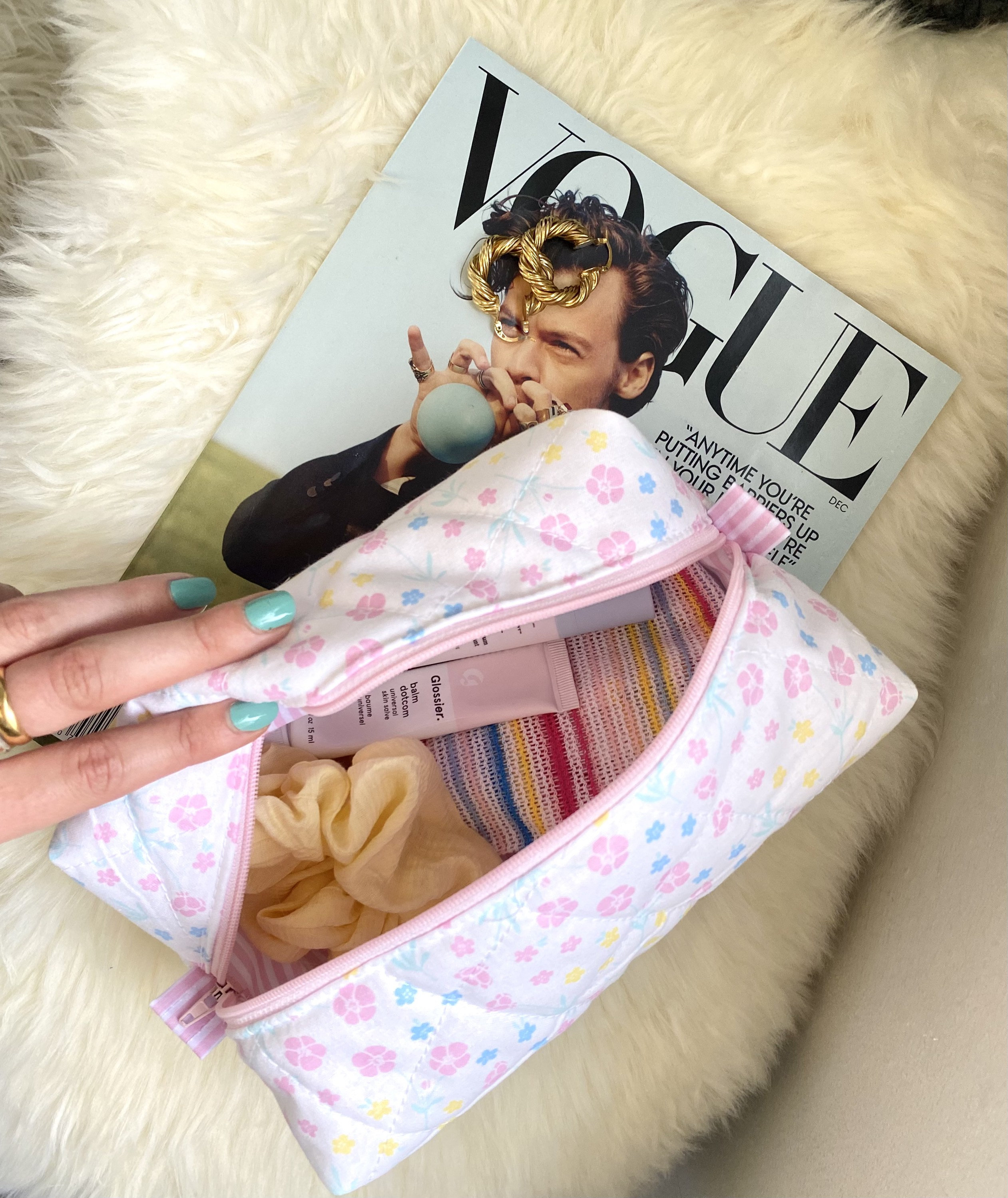 Floral Make Up Bag Quilted Cosmetics Bag Handmade In The Uk Etsy