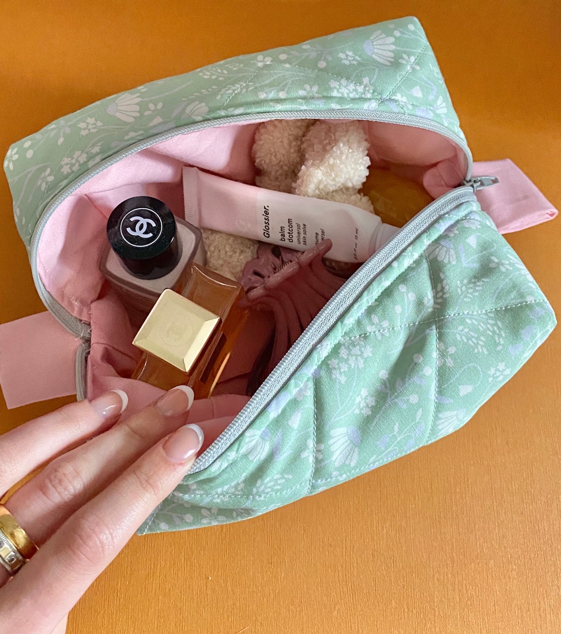 Ditsy Floral Make Up Bag Quilted Cosmetics Bag Handmade In Etsy