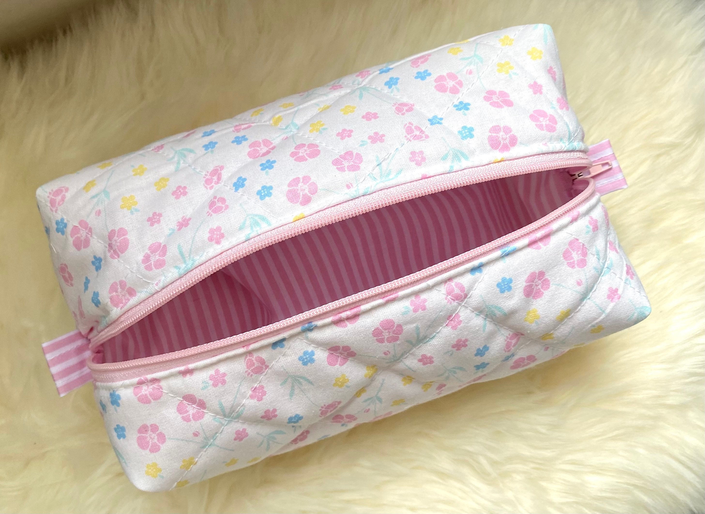 Floral Make Up Bag Quilted Cosmetics Bag Handmade In The Uk Etsy