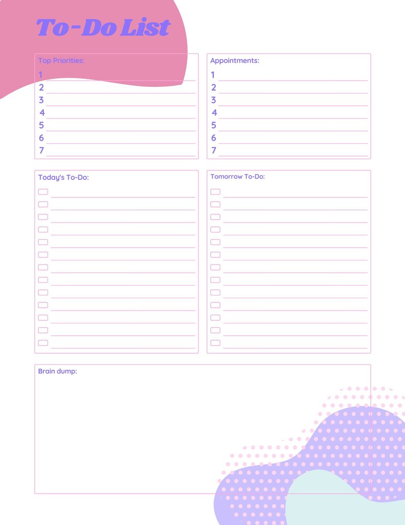 ADHD Planner | Daily Planner To-do List Bundle - Etsy