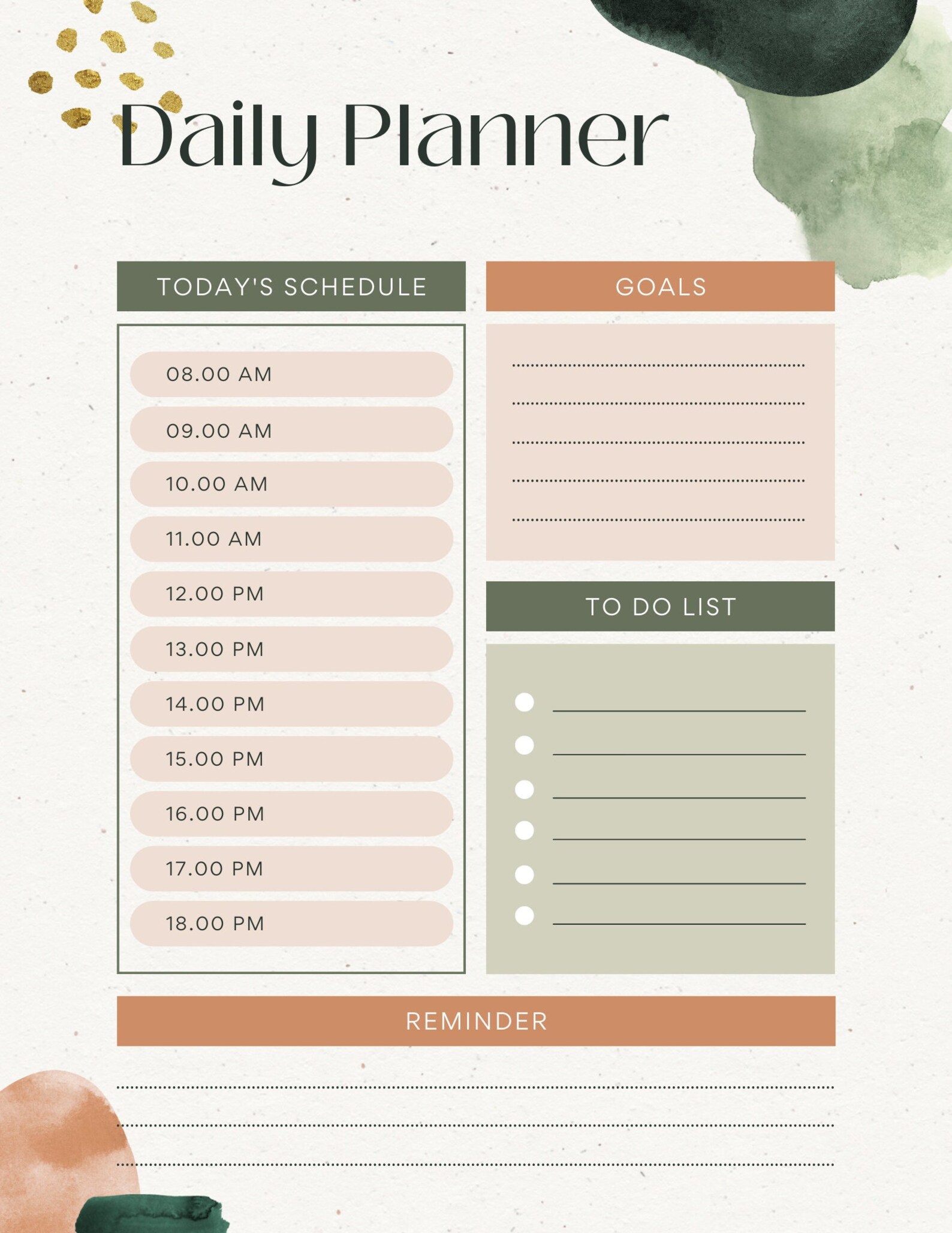 Adhd Daily Planner Template