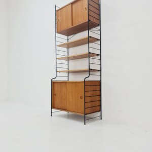 Free Standing String Shelf System, Bookcase With Cabinet Teak by WHB ...