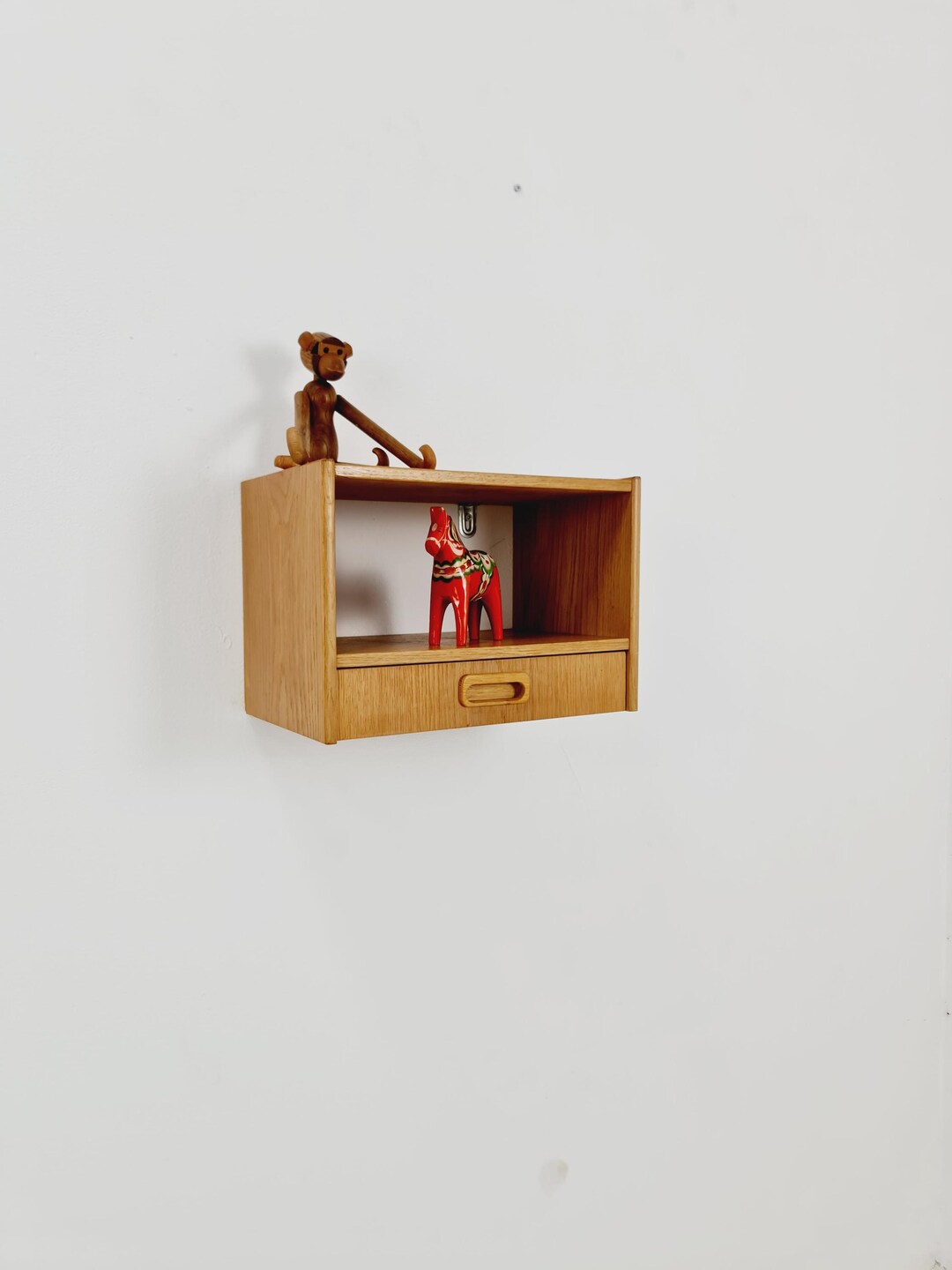 Scandinavian String Oak Floating/hanging Bedside Table/nightstand ...