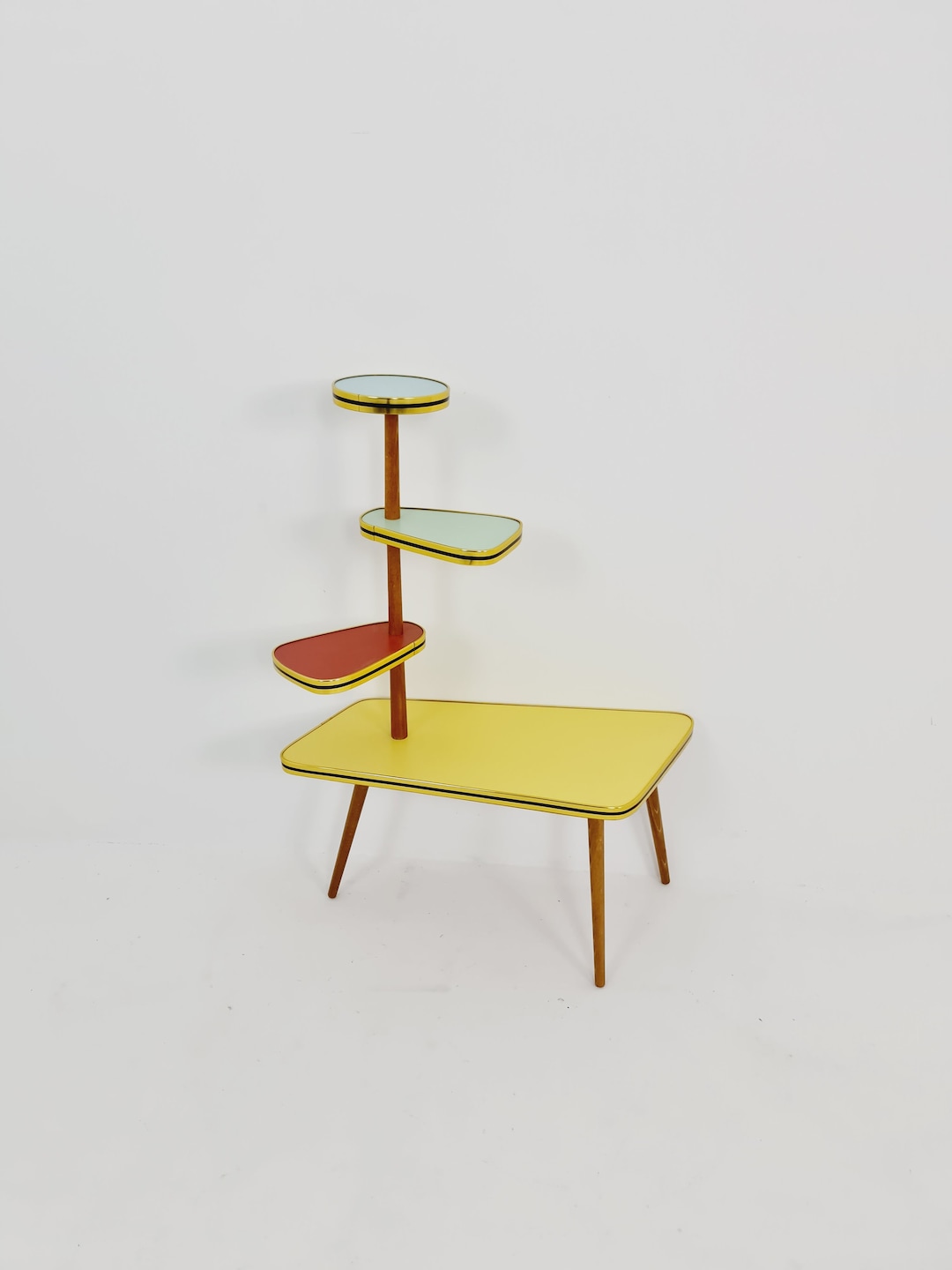 1950s German Plant Stand, Colorful Vintage Mid-century Minimalist ...