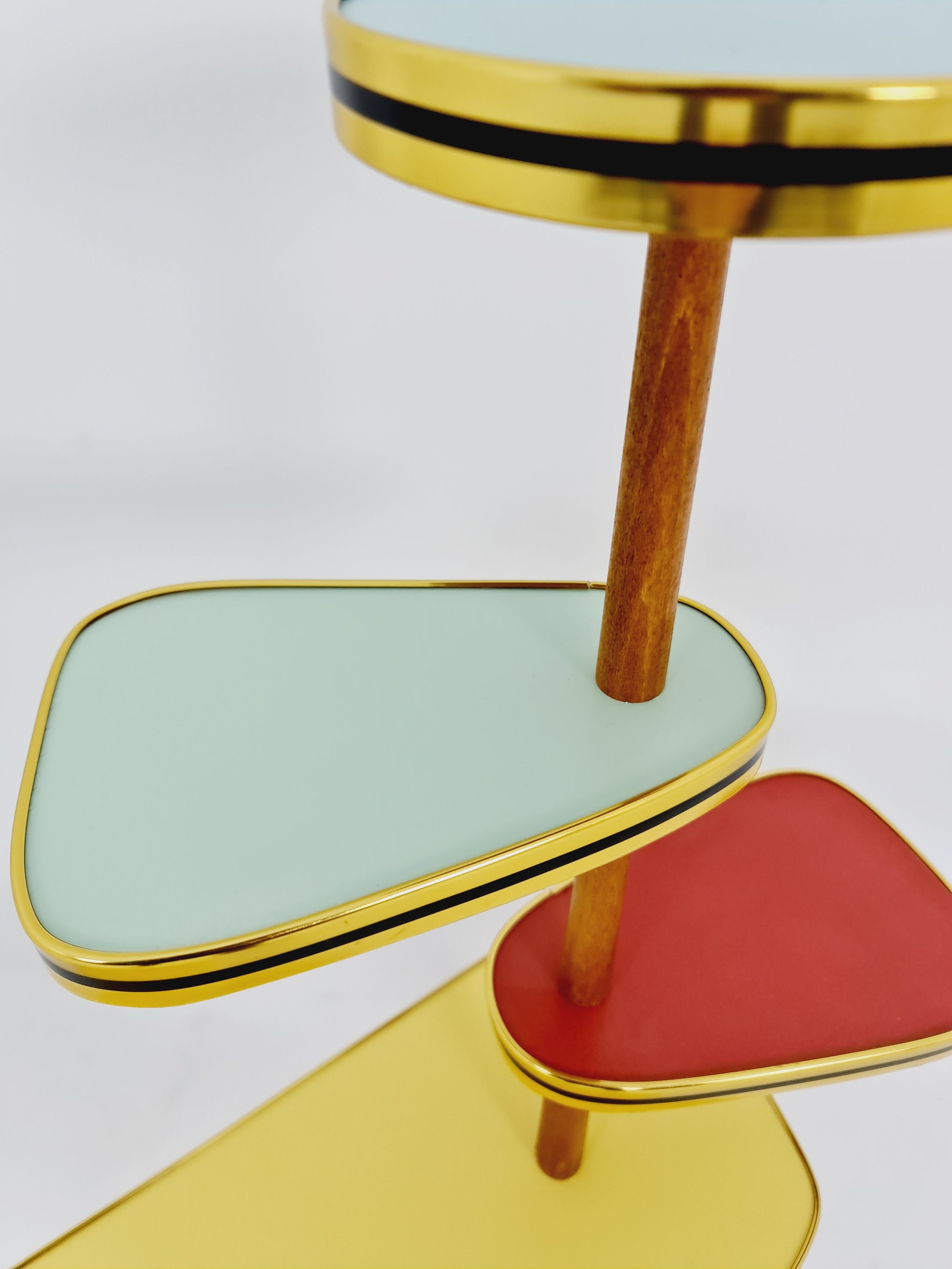 1950s German Plant Stand, Colorful Vintage Mid-century Minimalist ...