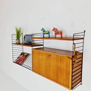 Wall-mounted Original Swedish String Shelf System, Bookcase Cabinet ...