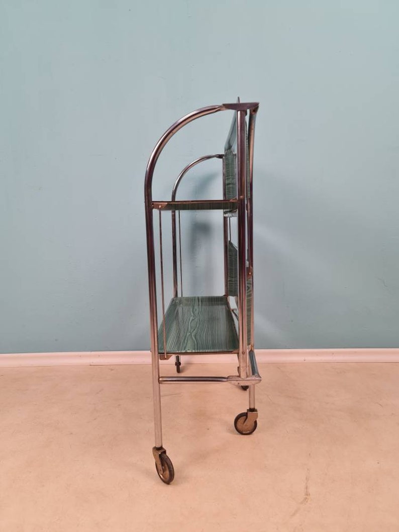 Vintage German Trolley Wood and Chrome From the 1960s - Etsy