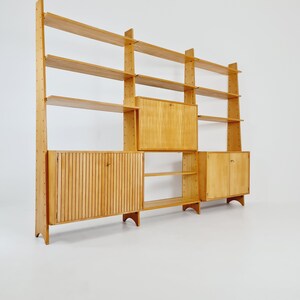 Mid-century German Freestanding Vintage Library Bookcase Shelf, 3-parts ...