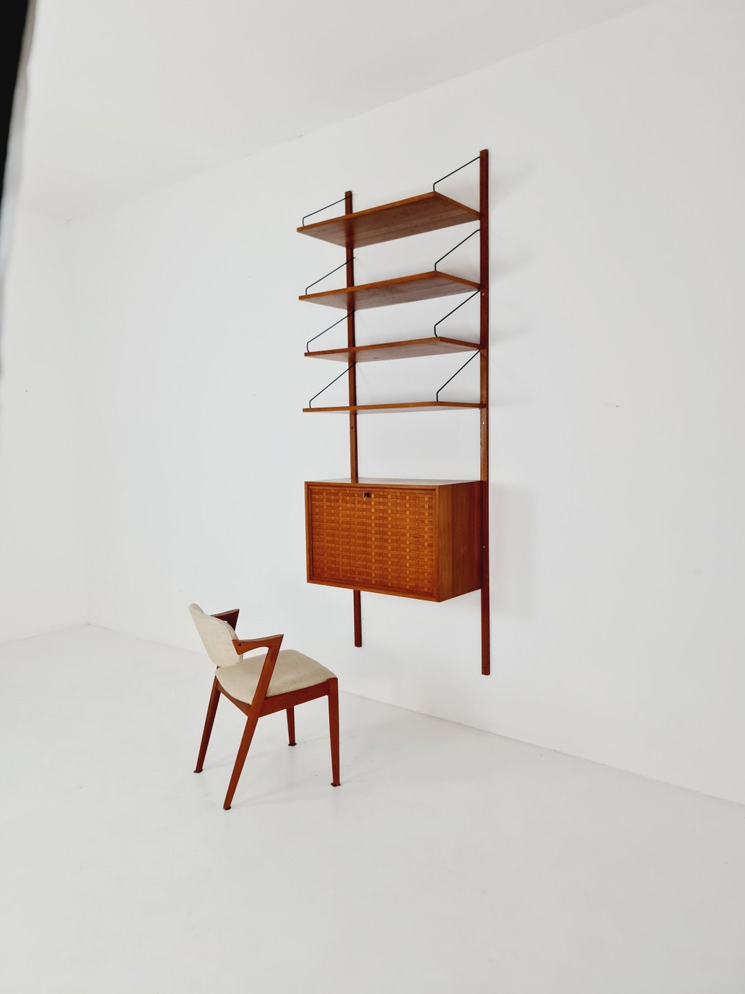 Mid Century Single Danish Teak Wall Unit by Poul Cadovius for Cado ...