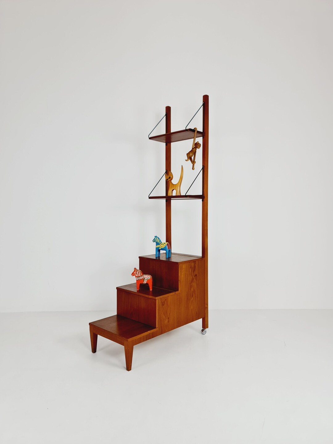 Midcentury Danish Teak Free Standing Library Ladder Bookshelf, 1960s - Etsy