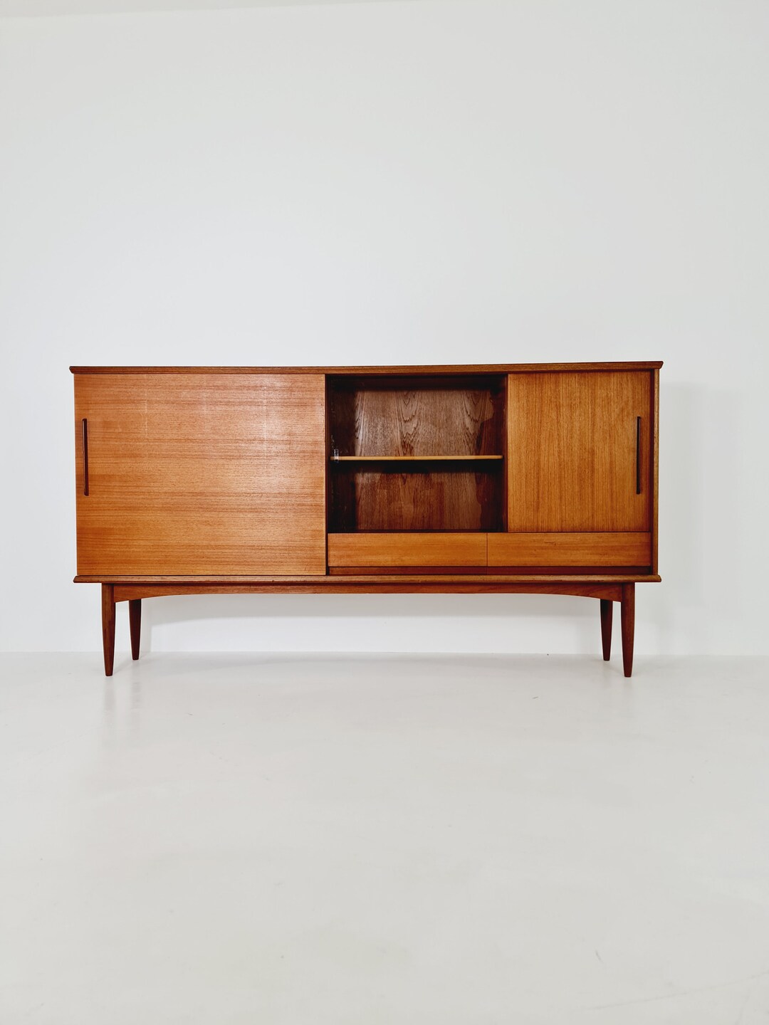 Mid Century Modern German Teak Highboard, Sideboard by Hilker, 1960s - Etsy