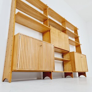 Mid-century German Freestanding Vintage Library Bookcase Shelf, 3-parts ...