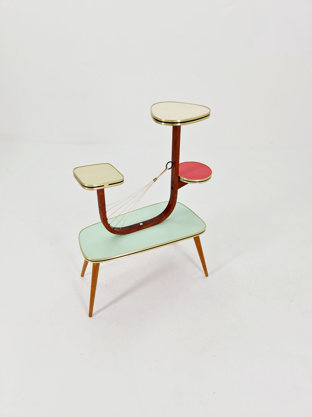 Big 1950s German Plant Stand, Colorful Vintage Mid-century Minimalist ...