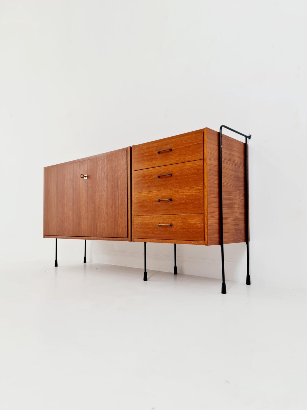 Mid Century Modern German Teak Sideboard by Omnia Hilker Möbel, 1950s ...