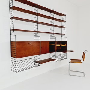 Wall-mounted Original Swedish String Shelf System, Bookcase Teak by ...