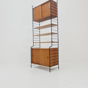 Free Standing String Shelf System, Bookcase With Cabinet Teak by WHB ...