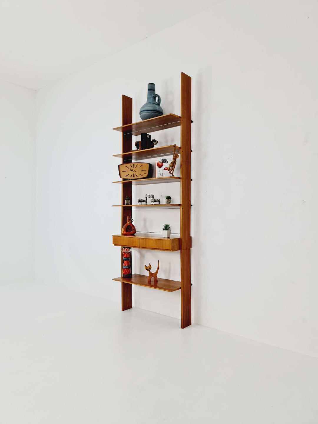 German Vintage Bookshelf Walnut, 1960s - Etsy