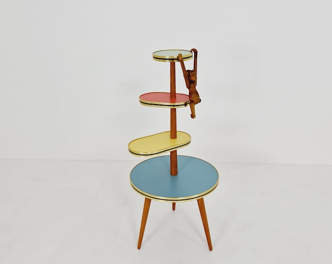 1950s German Plant Stand, Colorful Vintage Mid-century Minimalist ...