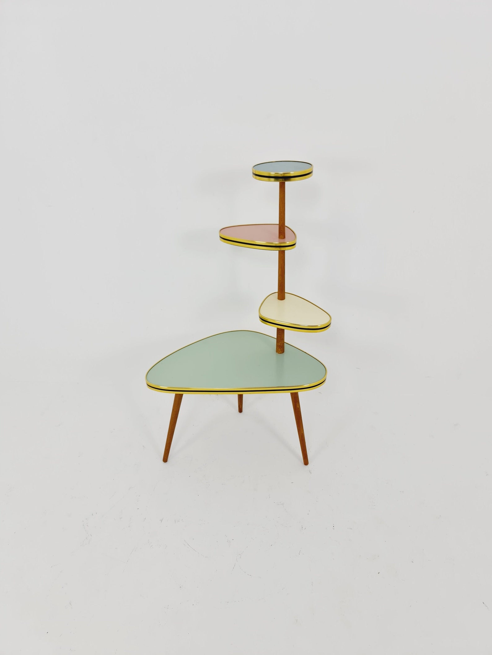 1950s German Plant Stand, Colorful Vintage Mid-century Minimalist ...