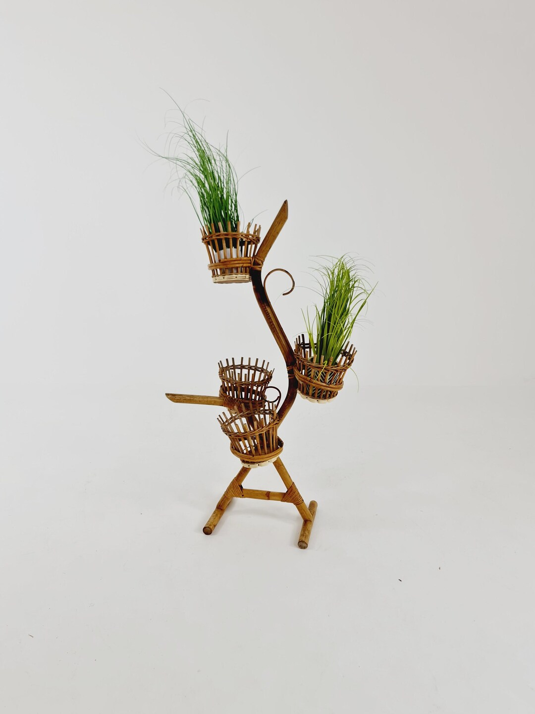 1950s German Plant Stand Bamboo Vintage Mid-century - Etsy