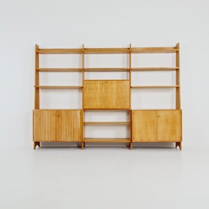 Mid-century German Freestanding Vintage Library Bookcase Shelf, 3-parts ...