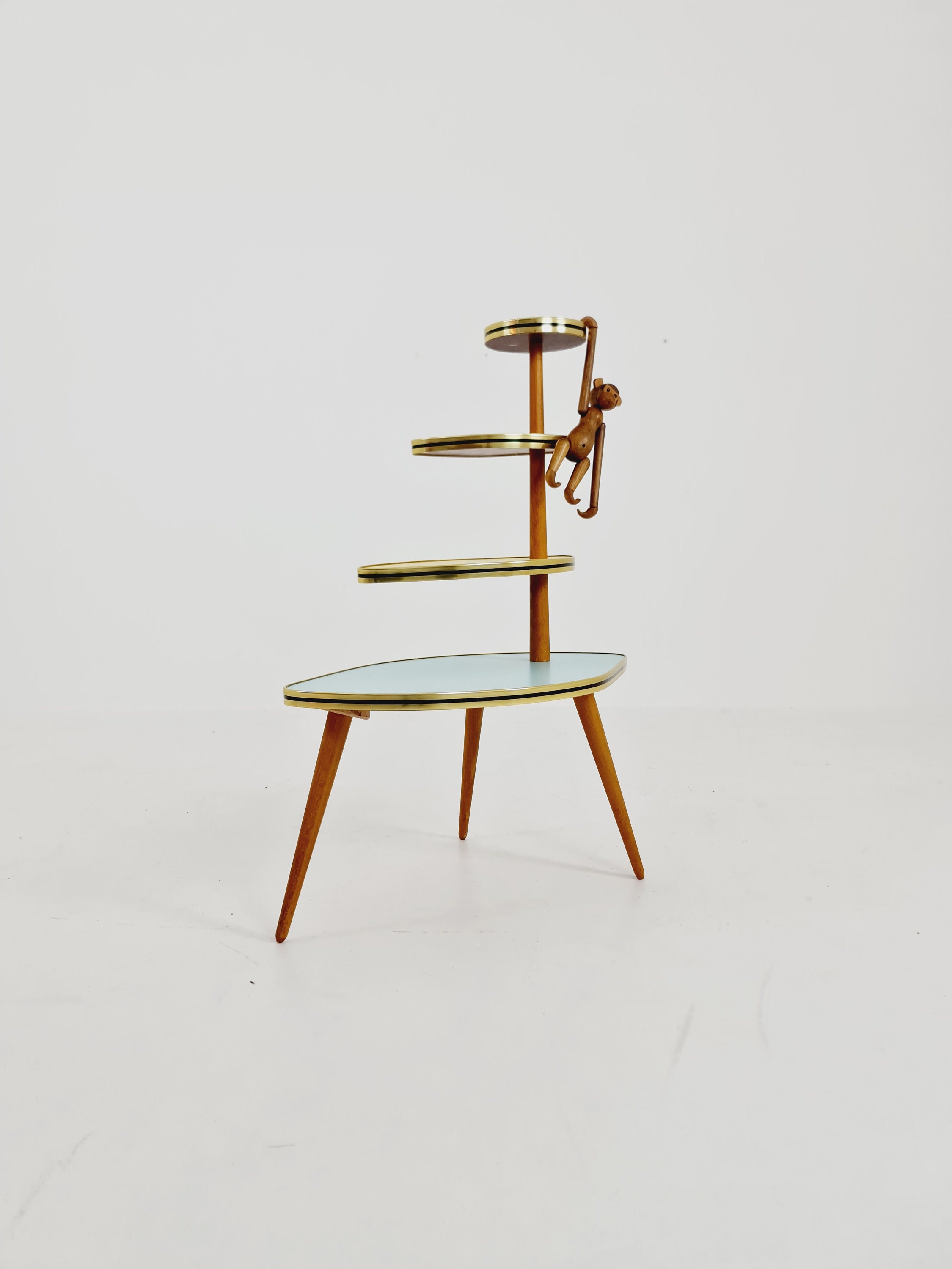 1950s German Plant Stand, Colorful Vintage Mid-century Minimalist ...